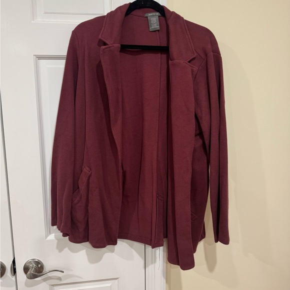 Matty M | Tops | Matty M Red Blazer With Long Sleeves And Shawl Collar ...